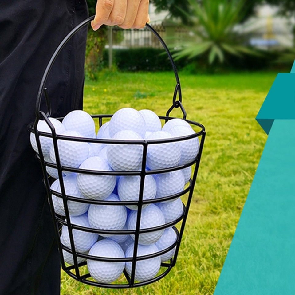 Golf Ball Baskets Metal Range 2 Pack Golf Ball Bucket with Handle ...