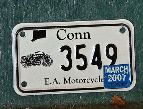 2007 CONNECTICUT ANTIQUE MOTORCYCLE LICENSE PLATE TAG # 3549 | eBay