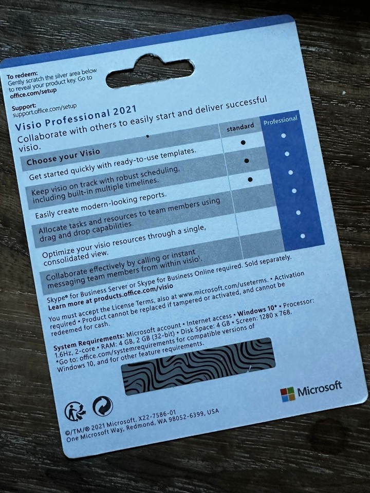 Microsoft Visio 2021 Professional Card 1 User retail New | eBay