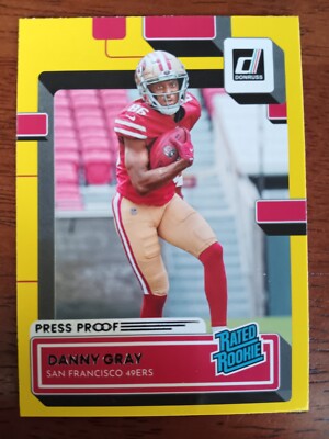DANNY GRAY 49ERS 2022 PANINI-DONRUSS "RATED ROOKIE" FOOTBALL CARD #333 ...