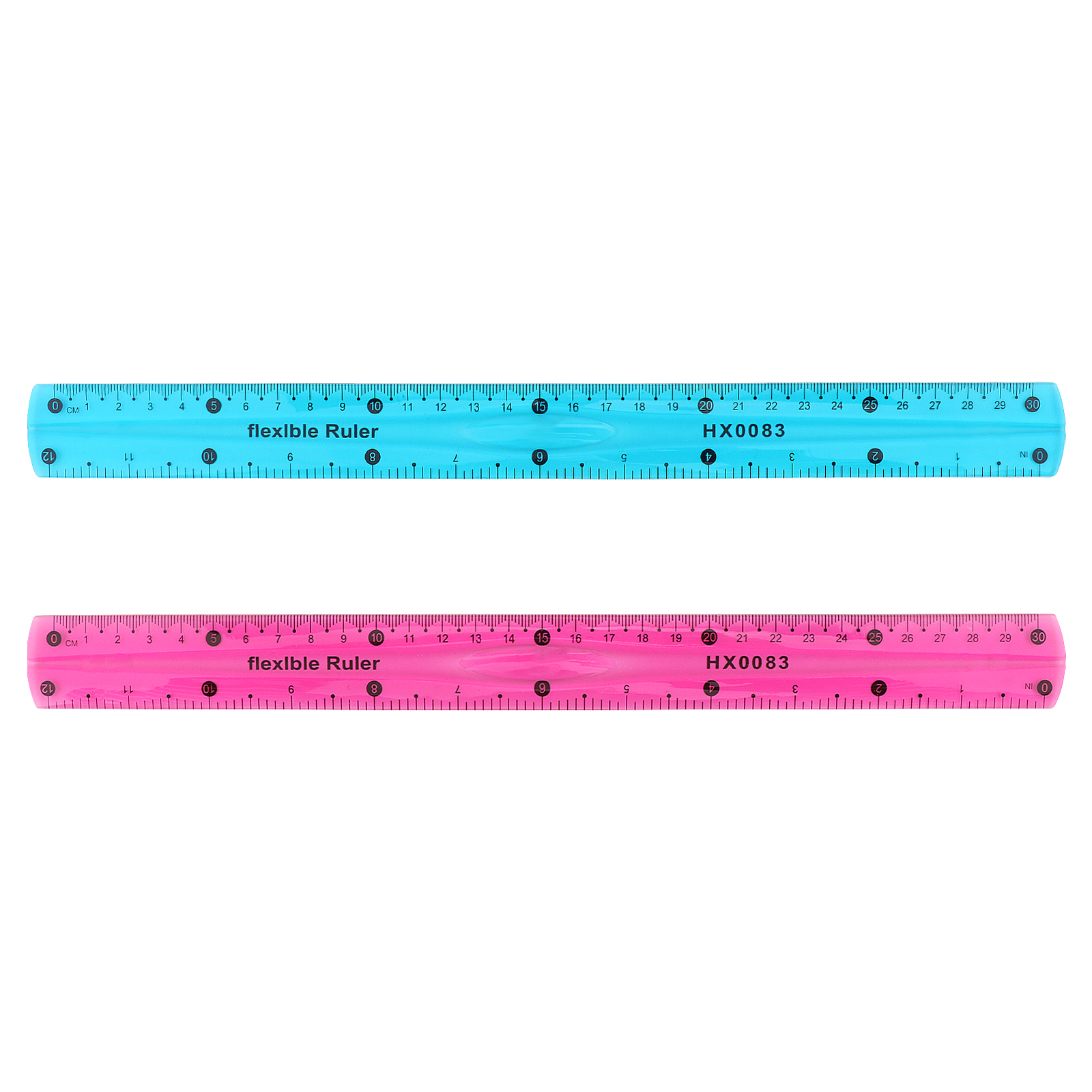 2pcs 30cm/12inch Engineering Straight Edge Soft Bendable Flexible Ruler ...
