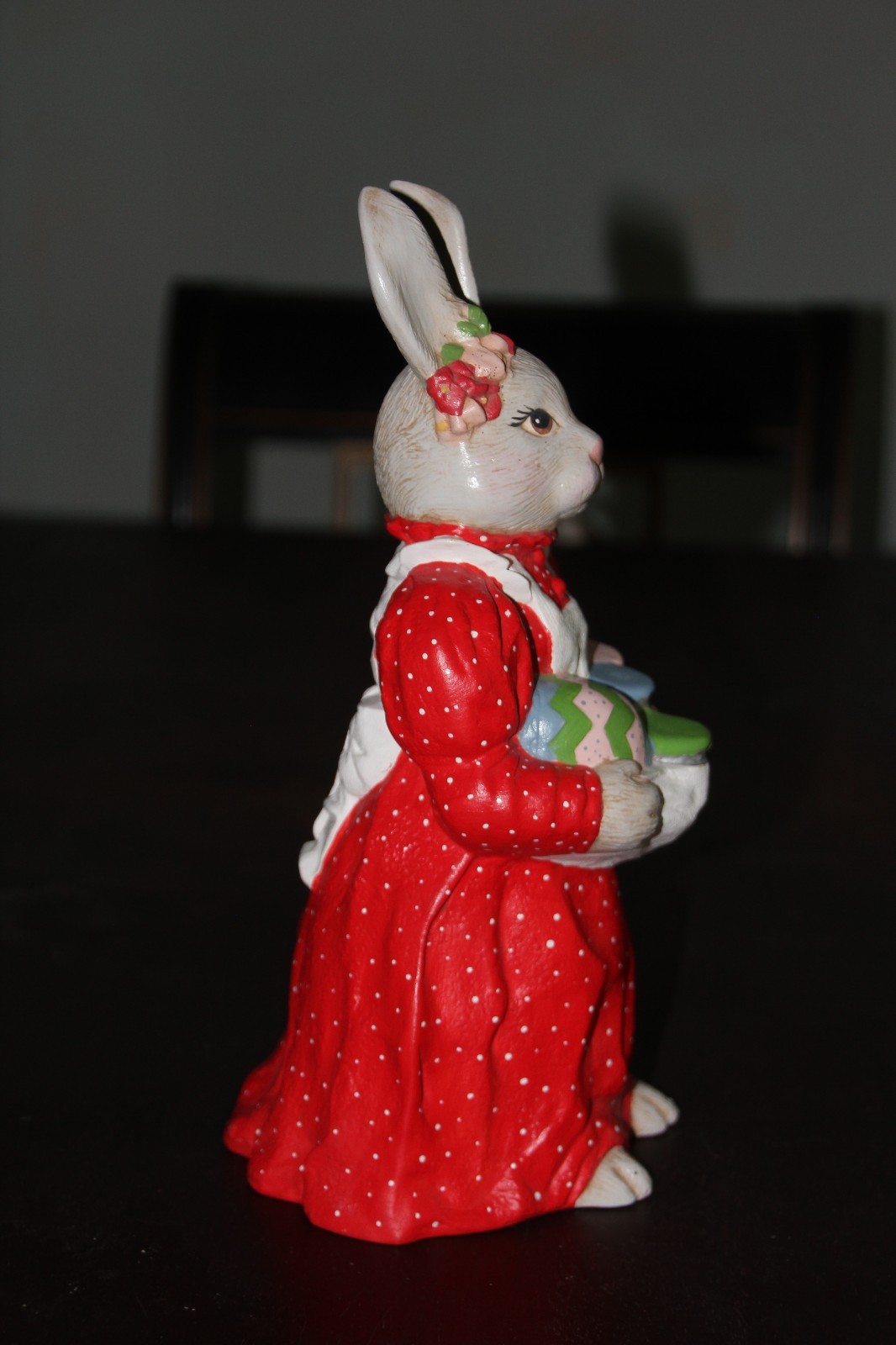 Ceramic Mother Rabbit in Red Dress and Apron Getting Ready for Easter ...
