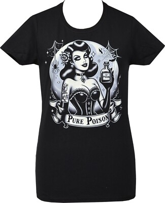 Pure Poison Women's T-Shirt Gothic Lowbrow Pin-up Rockabilly Tattoo ...