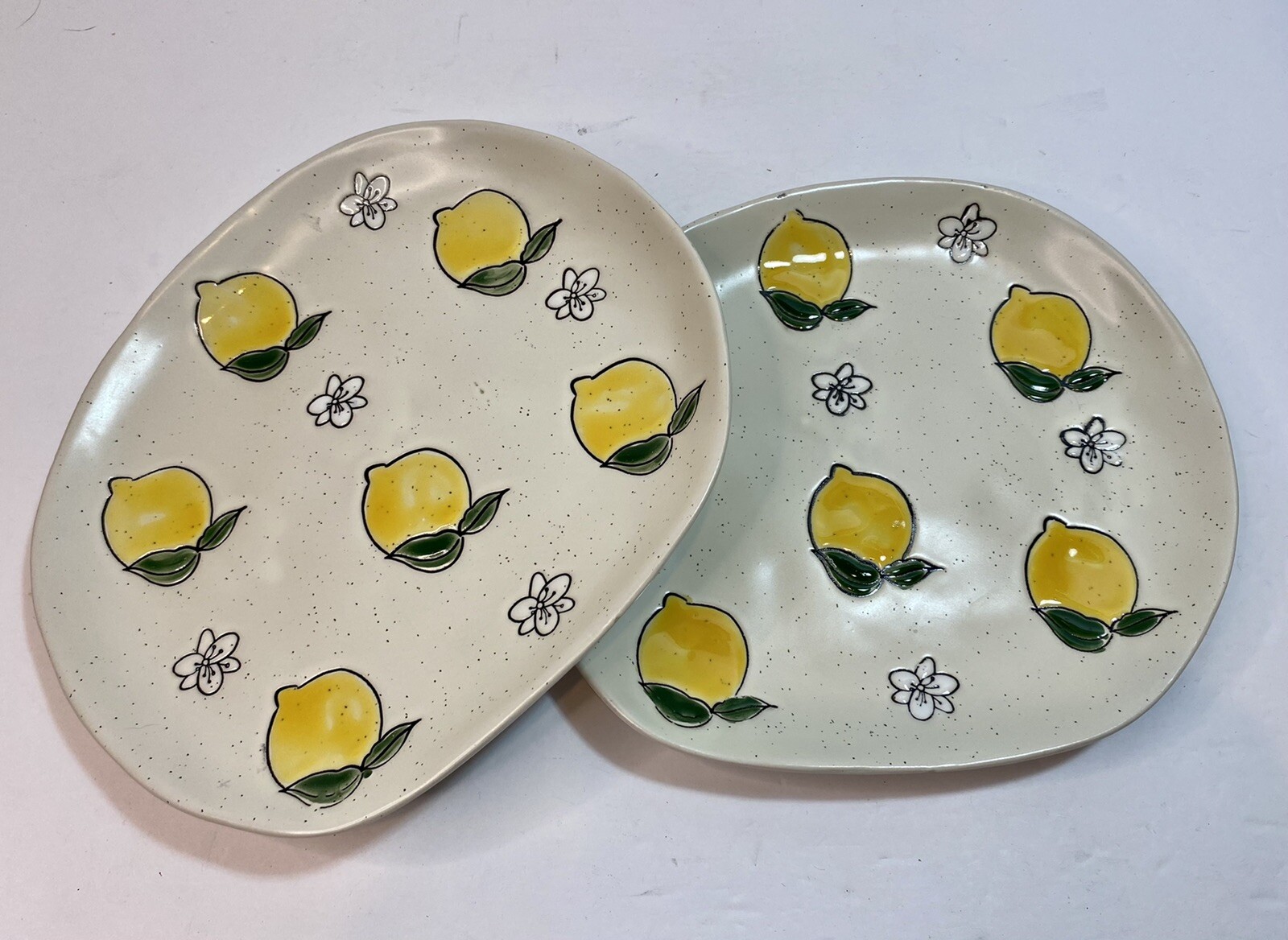 Pair Spectrum Designz Lemon Bloom Flower 8" Side Salad Plates 2020 | eBay
