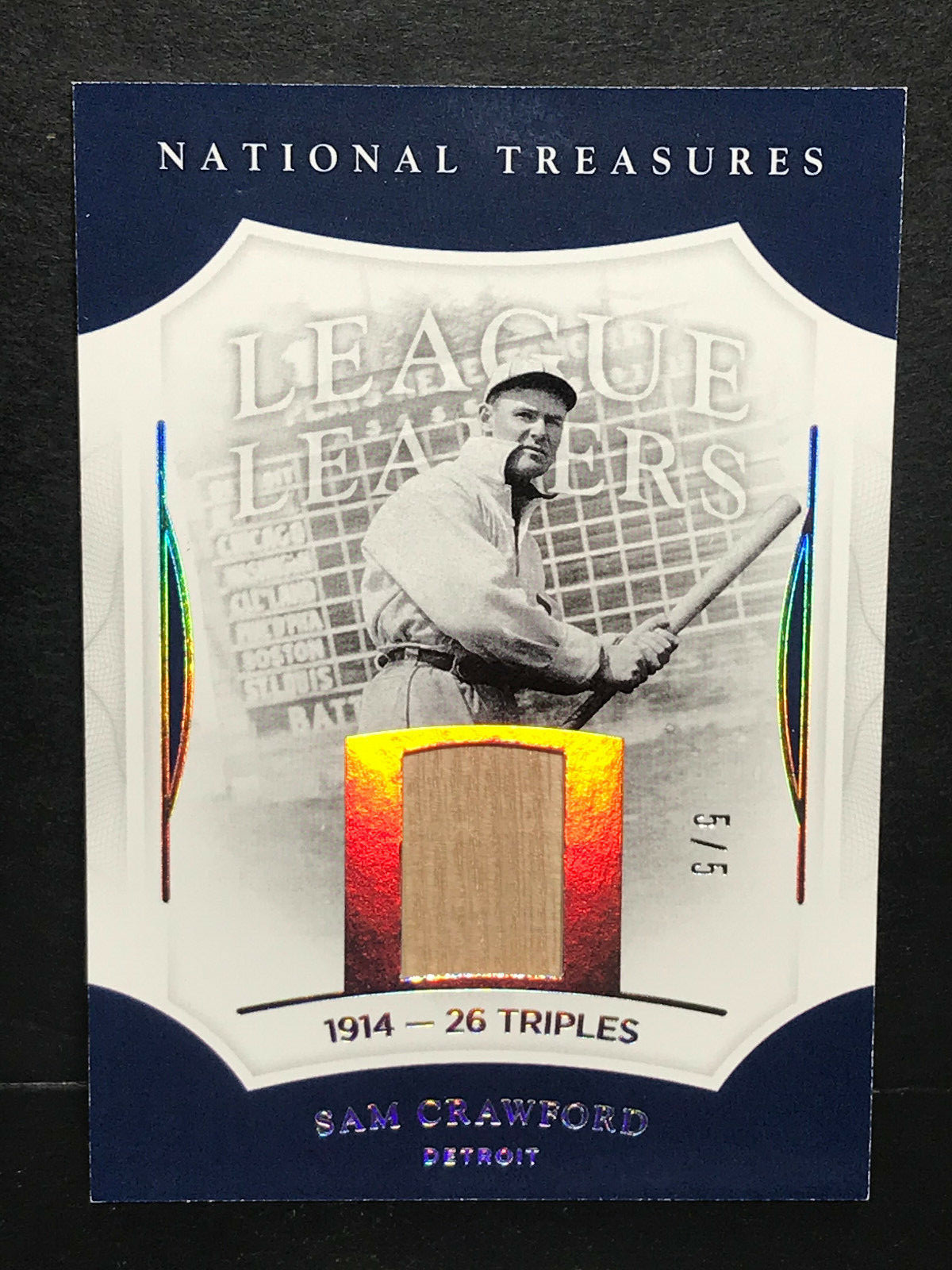 2017 National Treasures League Leaders BAT Sam Crawford 5/5 Tigers eBay ...