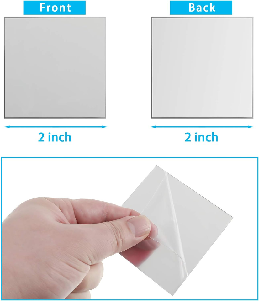 50 Pieces Mini Size Square Mirror Adhesive Small Square Mirror Craft ...