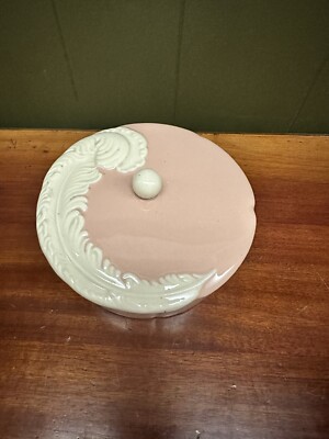 Vintage CHADWICK POTTERY pink Ivory Powder dish with Lid | eBay