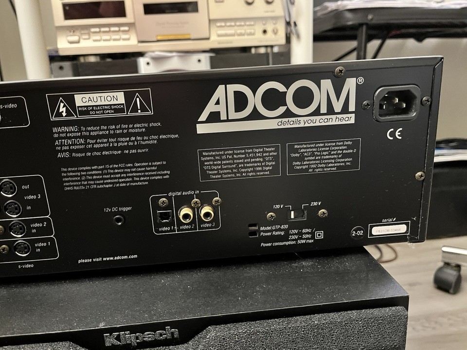 ADCOM GTP-830 Surround Sound Processor Preamplifier 120/240v | eBay