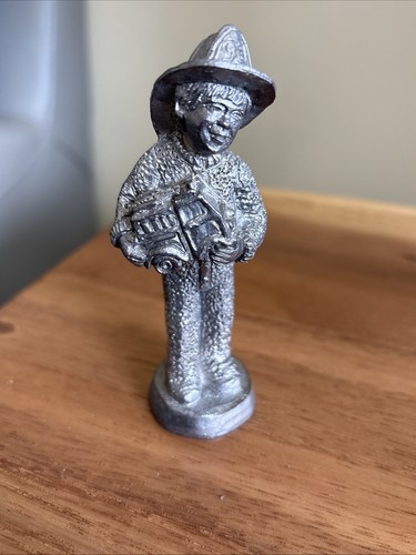 Michael Ricker Pewter Christmas Gift Love Fire Truck Toy Hat Fireman ...