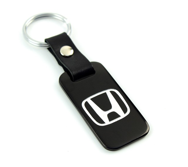 Honda Satin Black Key Chain Fob - Engraved Silver Honda Logo - Made in ...