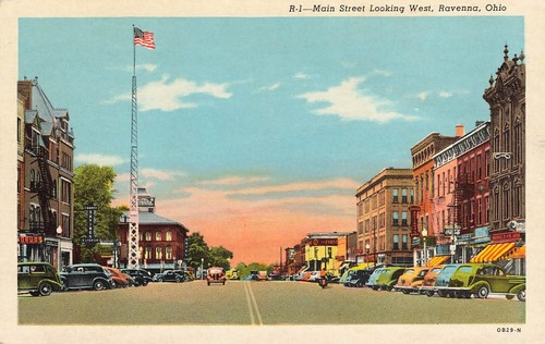 Main Street Looking West Ravenna Ohio Postcard | eBay