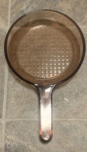 Corning Ware Visions 7" Waffle Bottom Frying Pan Skillet Amber Glass ...