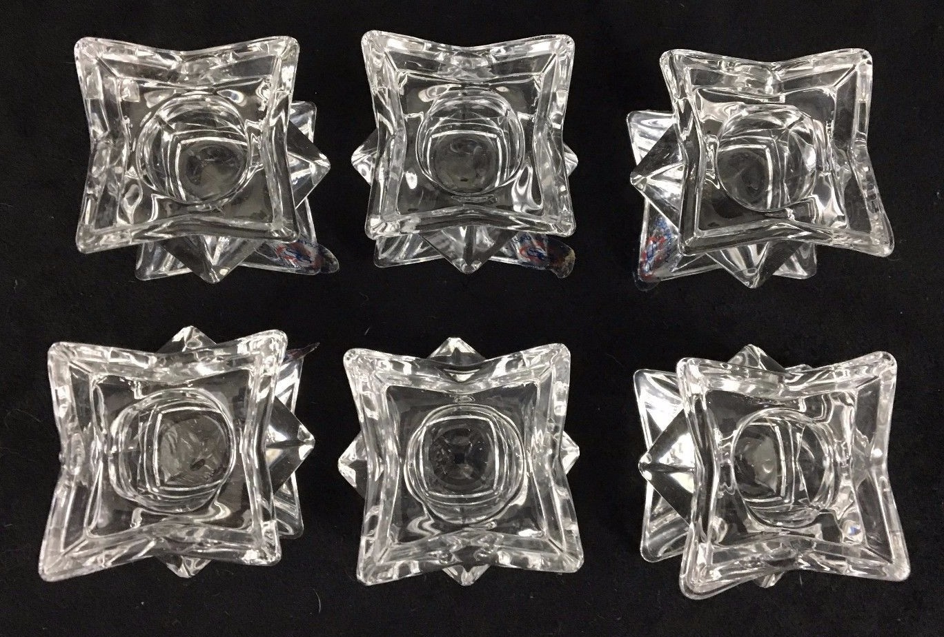 Lead Crystal Star Candlesticks Toscany Classics Set of 6 Stackable St ...