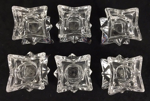 Toscany Classic Stackable 24 Fine Lead Crystal Star Candlesticks Set of ...