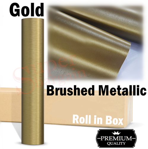 152cm x 30cm Metallic Brushed Gold Car Vinyl Wrap Vinyl Stickers Decals ...
