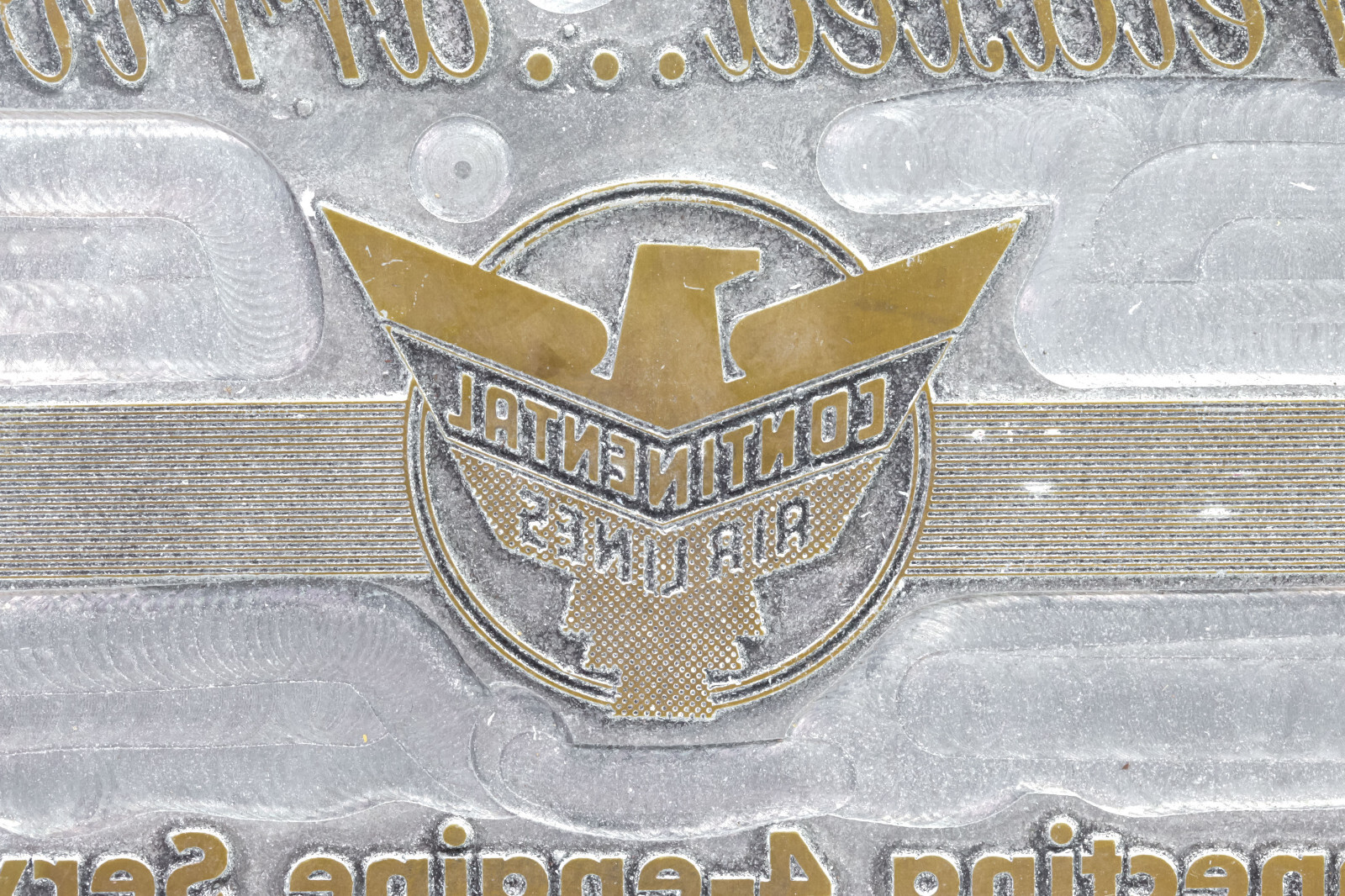 Continental Airlines Photoengraver Plate San Antonio Houston Tulsa ...