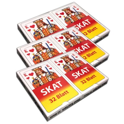 3er Set Skat Spielkarten 2x32 Skatblatt Kartonetui Skatkarten Skatspiel ...