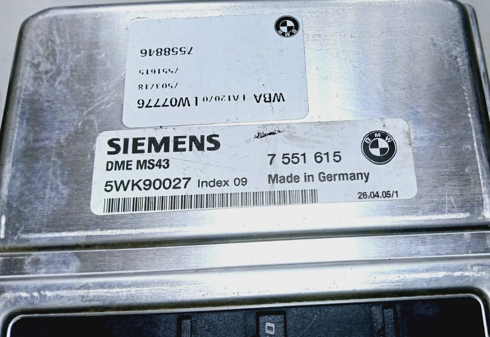 BMW X5 3.0i 2005 E53 M54 ENGINE CONTROL ECU UNIT KIT DME MS43 7551615 ...