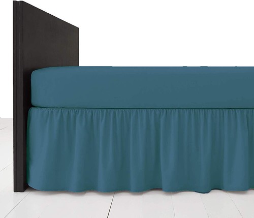 Plain Dyed 10 Inch Deep Bed Base Valance Sheets Frilled Single Double ...