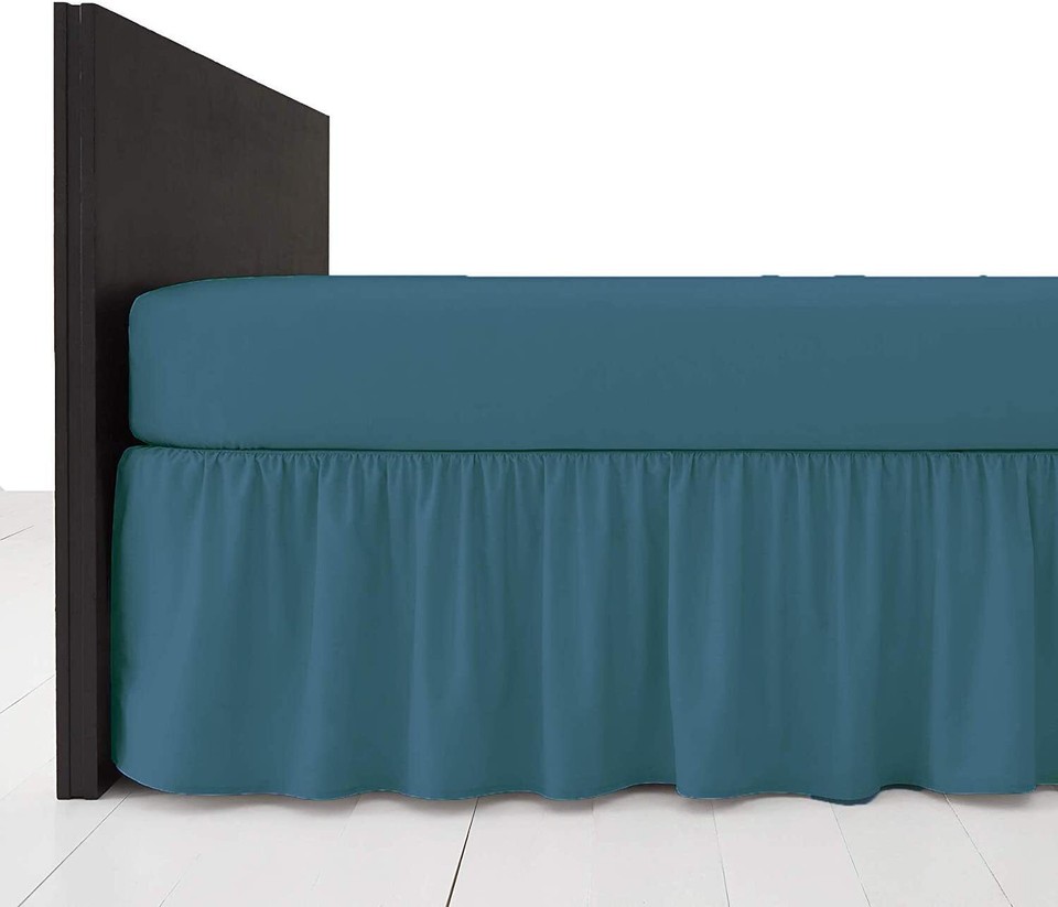 Plain Dyed 10 Inch Deep Bed Base Valance Sheets Frilled Single Double ...