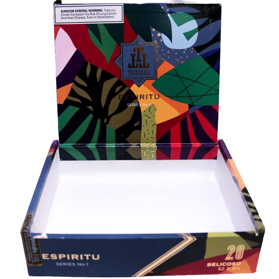 Trinidad Espiritu Belicoso Series No. 1 Empty Cigar Box 8.25x6.75x2.25 ...
