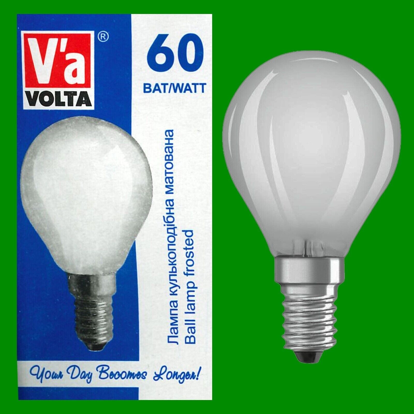 25x 60W Volta Incandescent Filament Frosted Golf Dimmable Light Bulb ...