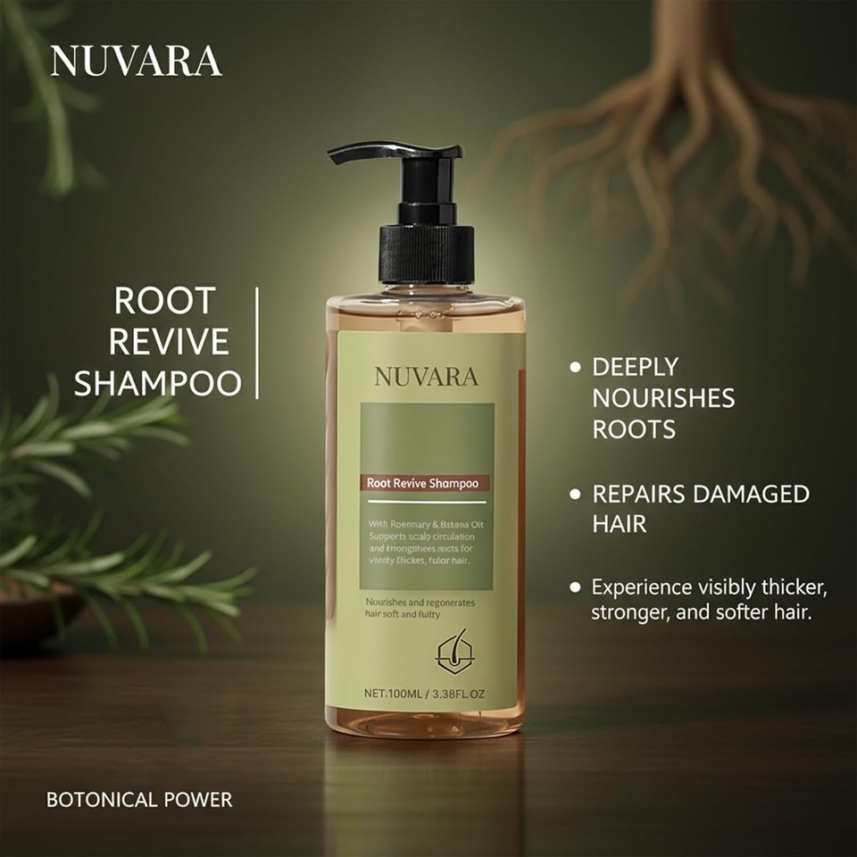 Nuvara Root Revival Shampoo, Deeply Moisturizes and Strengthens Hair ...