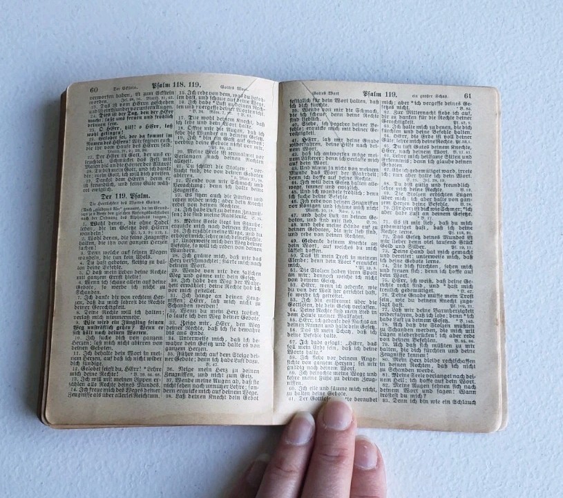 Antique 1911 Small German New Testament Bible with Psalms & Handwritten ...