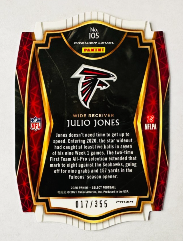 2020 Panini Select Julio Jones Die Cut BRONZE Prizm Card #/355 Premier ...