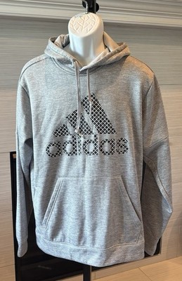 Adidas Badge of Sport Grid TI Gray Pullover Hoodie Men's Size Large | eBay