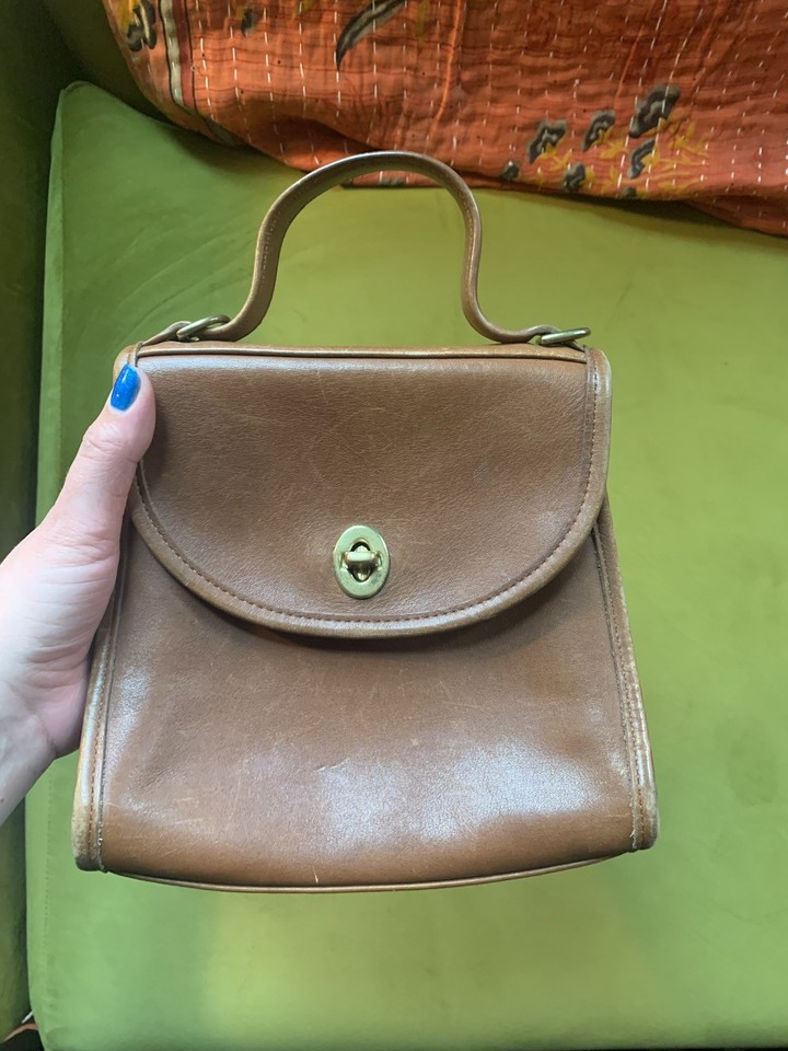 COACH Regina Vintage # 9983 Dark Brown Leather Bag with Top Handle No ...