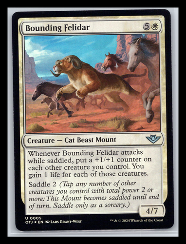 Magic The Gathering MTG Bounding Felidar OTJ #0005 Foil | eBay