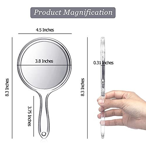 Hand Mirror Doublesided Handheld Mirror 1x/ 2x Magnifying Mirror With ...