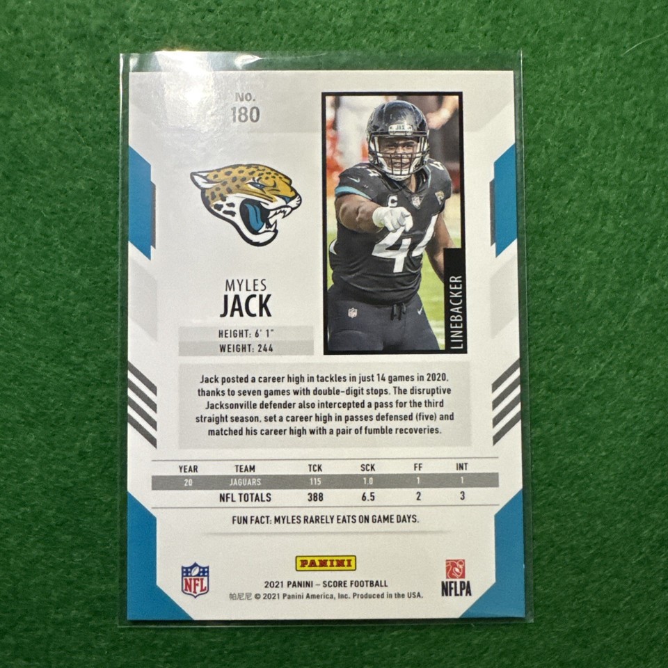 Myles Jack 2021 Score Spokes # /110 Jacksonville Jaguars | eBay