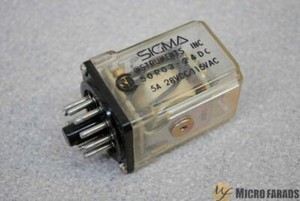 SIGMA INSTRUMENTS RELAY 50R03-24DC 5 AMP 28VDC 115VAC 11 PIN DUSTPROOF ...