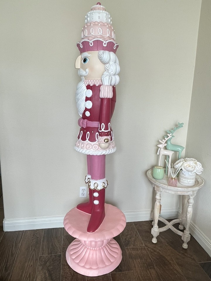 6’3” PINK CANDY SOLDIER NUTCRACKER W/CAKE ON HEAD DECOR CHRISTMAS ...
