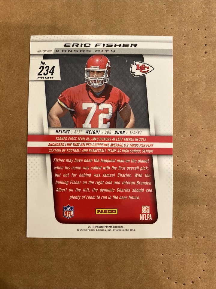 ERIC FISHER 2013 PRIZM BLUE PRIZMS ROOKIE CARD #234 | eBay