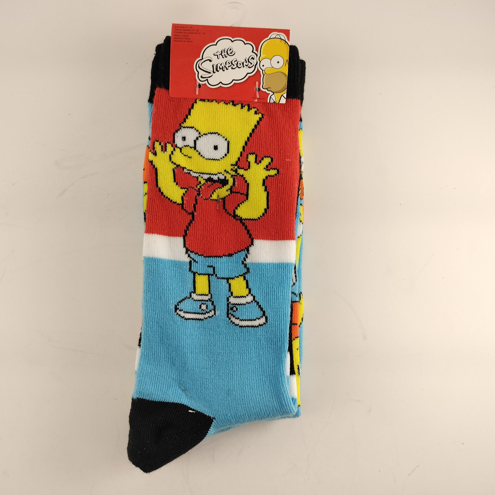 The Simpsons Bart Crew Socks 2 Pair Adult Shoe Size 6-12 Cartoon TV ...