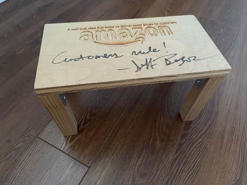 jeff bezos signed amazon door desk award 2013 rare signature authentic ...