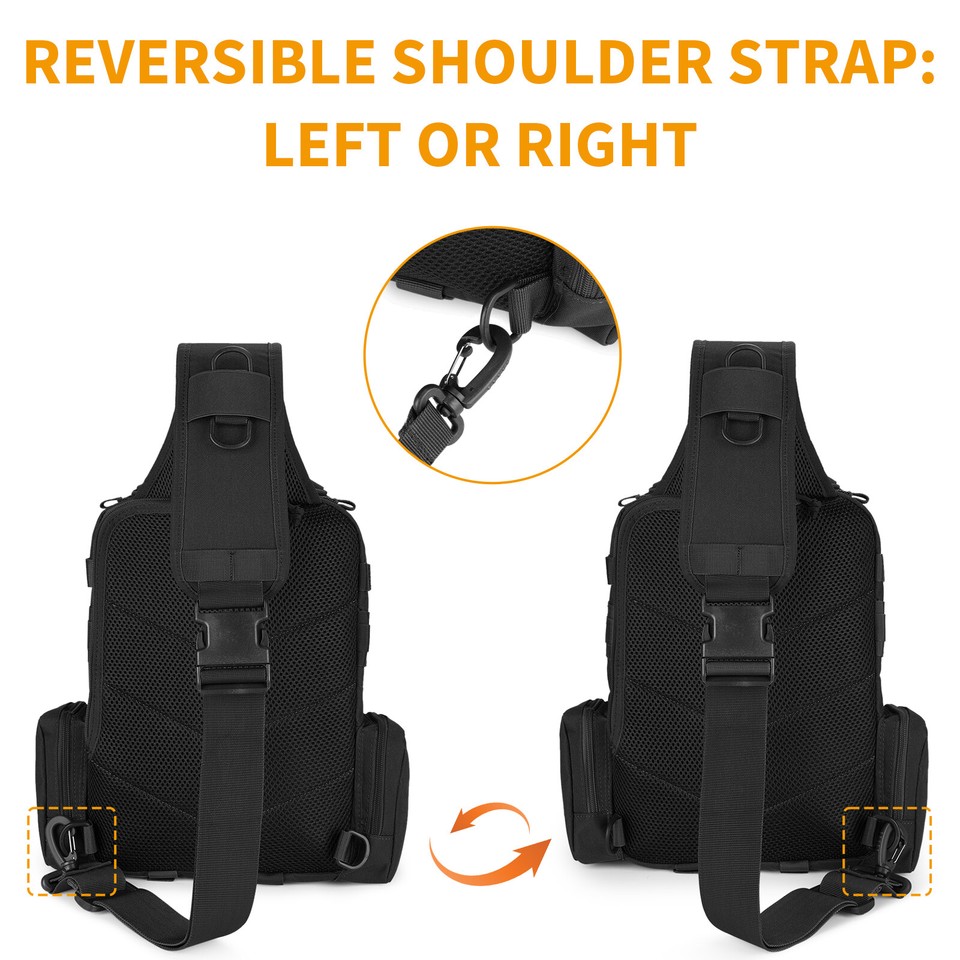 Military Tactical Sling Chest Bag Large Molle Mens Crossbody Shoulder ...