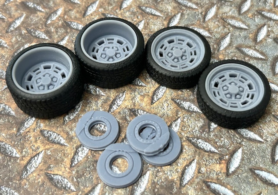 1/24 Scale: 21/20 Inch “DeTomaso Pantera” Wheels W/ Wide Rear Street ...