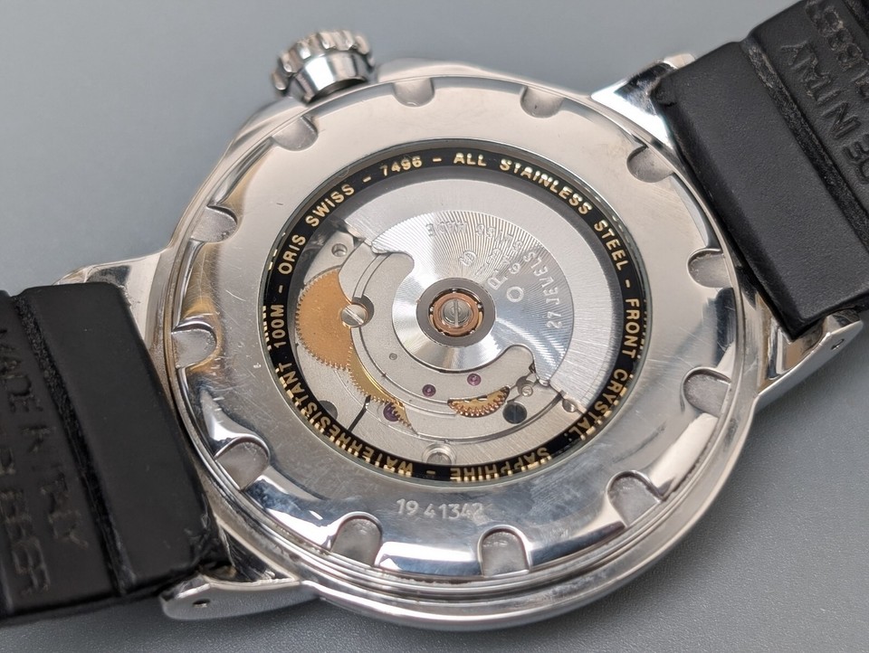 Oris 7496 cal.643 Small Second Date Black Dial Automatic Men's Watch ...