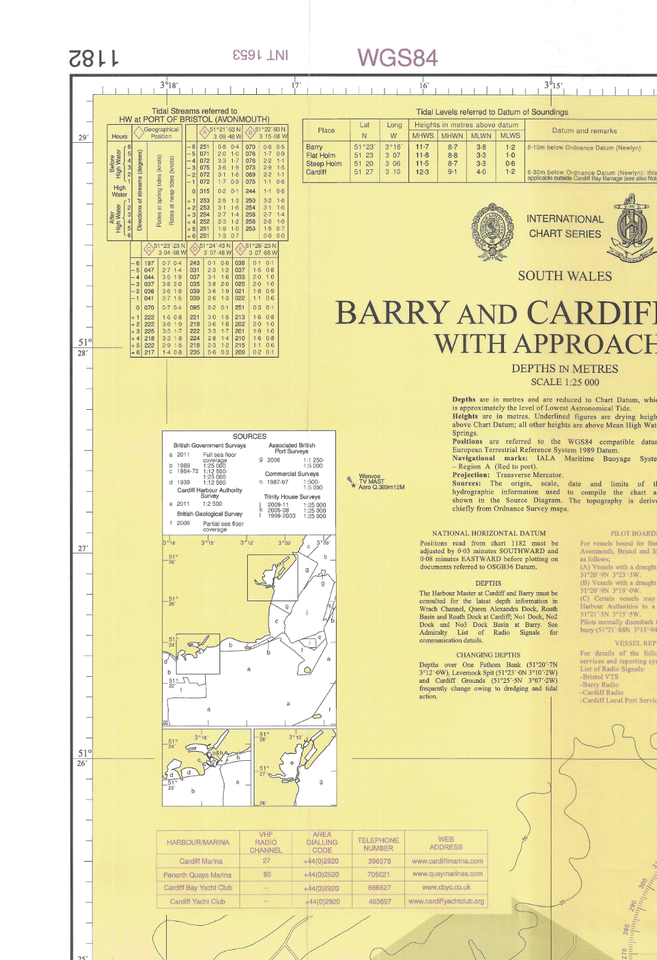 1182 Barry Cardiff Roads With Approaches South Wales Chart Map Marine ...