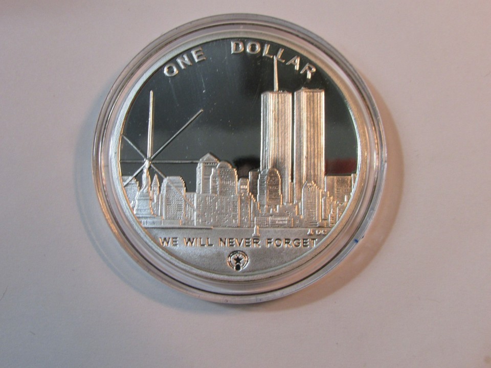 2004 Freedom Tower World Trade Center Proof Silver Dollar Coin .999 ...