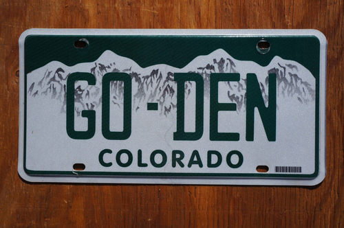 Denver Colorado Vanity License Plate GO - DEN | eBay