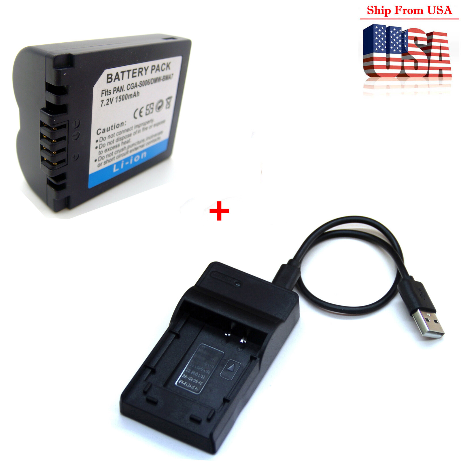 Battery / Charger For S006E Panasonic Lumix DMC-FZ30 DMC-FZ35 DMC-FZ38 ...