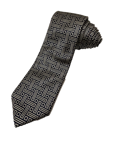 Lands End Luxury Necktie Geometric Rectangle Pillar Ribbed Blue Gray ...
