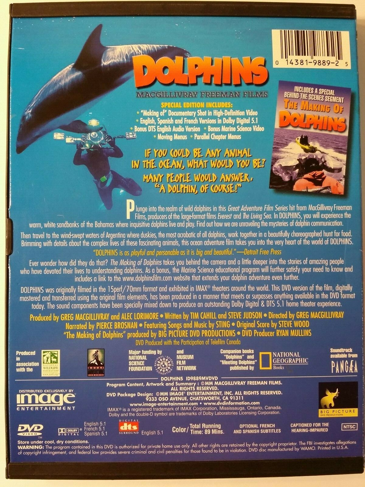 IMAX - Dolphins (DVD, 2000) MacGillivray Freeman's 14381988925| eBay
