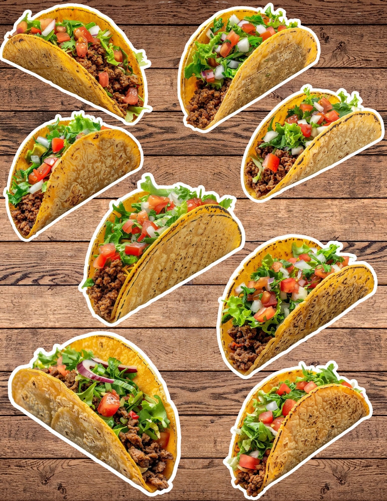 Tasty Taco Stickers Set Funny Sticker Laptop Sticker WaterBottle ...
