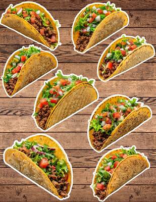 Tasty Taco Stickers Set Funny Sticker Laptop Sticker WaterBottle ...